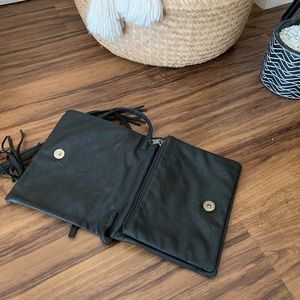 Roxy | Bags | Roxy Black Leather Tassel Crossbody Bag | Poshmark